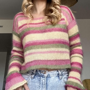 Brushed Knit Mohair Watercolor Sweater Pattern - Etsy
