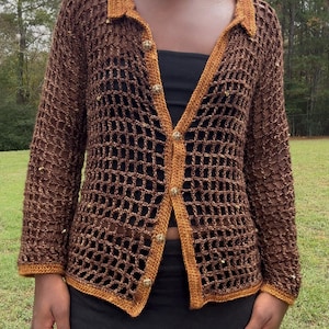 Crochet Mesh Button up Pattern - Etsy