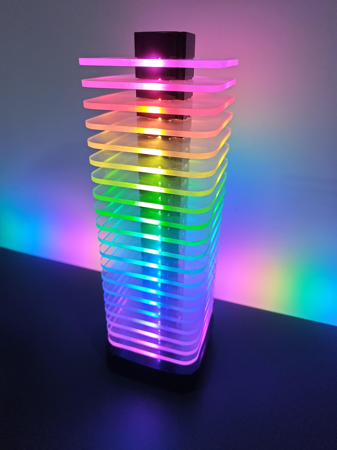Sound Reactive RGB Lamp – All-around LED Light Tower With App & Remote ...