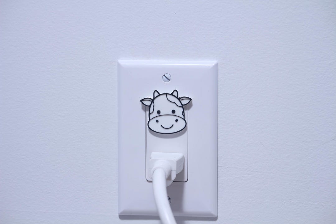 Cute Animal Cow Power Outlet Safety Cover (for Canada/us/japan/mexico ...
