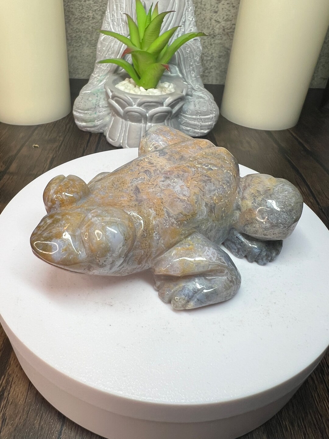 Moss Agate Crystal Frog Carving - Etsy