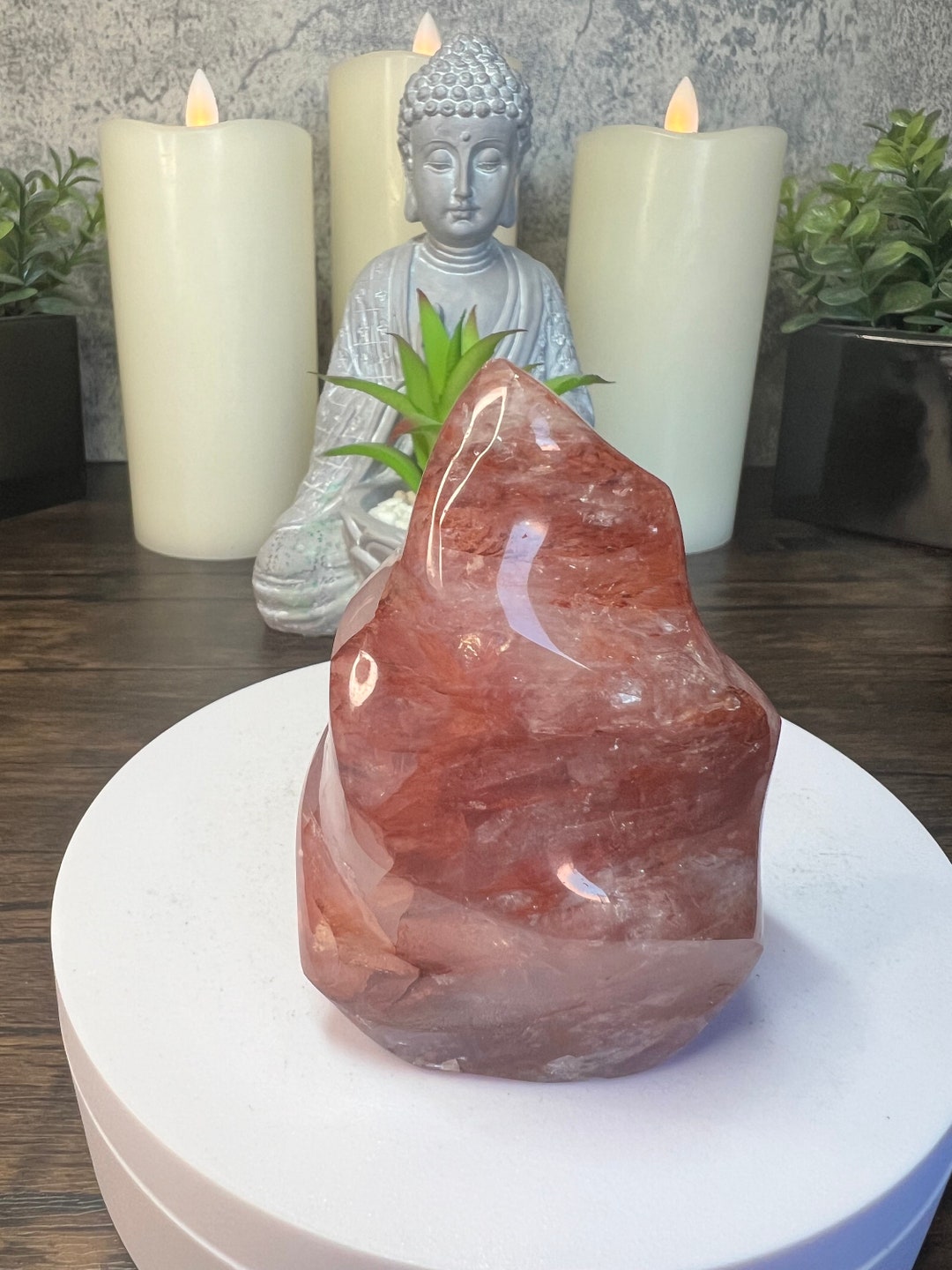 Fire Quartz Aka Ferruginous Quartz Crystal Flame Carving - Etsy