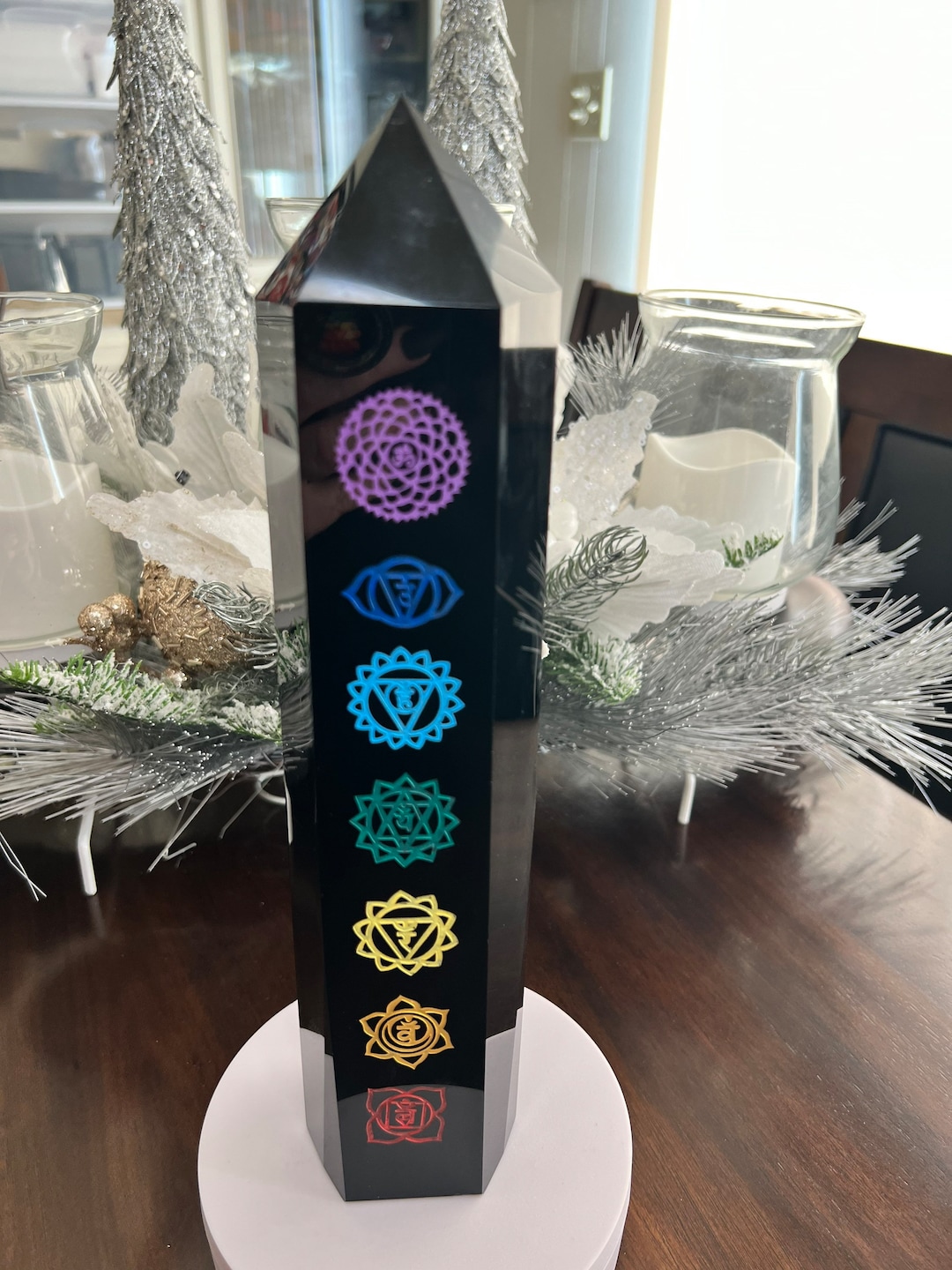3 LB Huge Black Obsidian Chakra Tower - Etsy