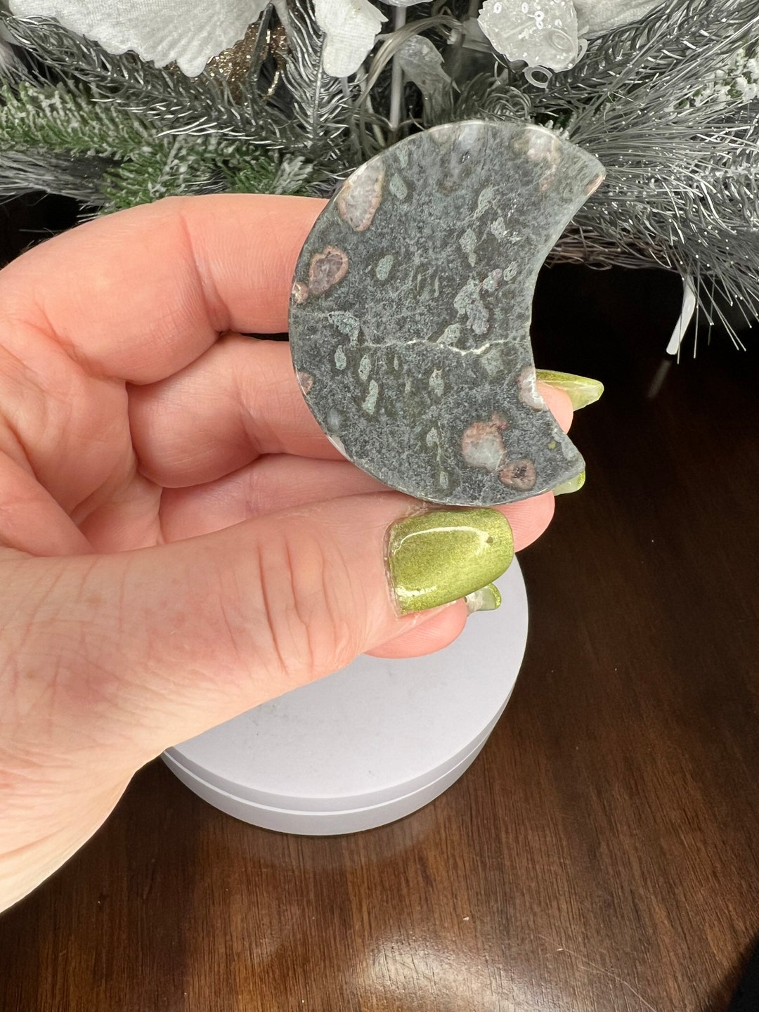 Basalt Crystal Moon Carving in Floating Display - Etsy