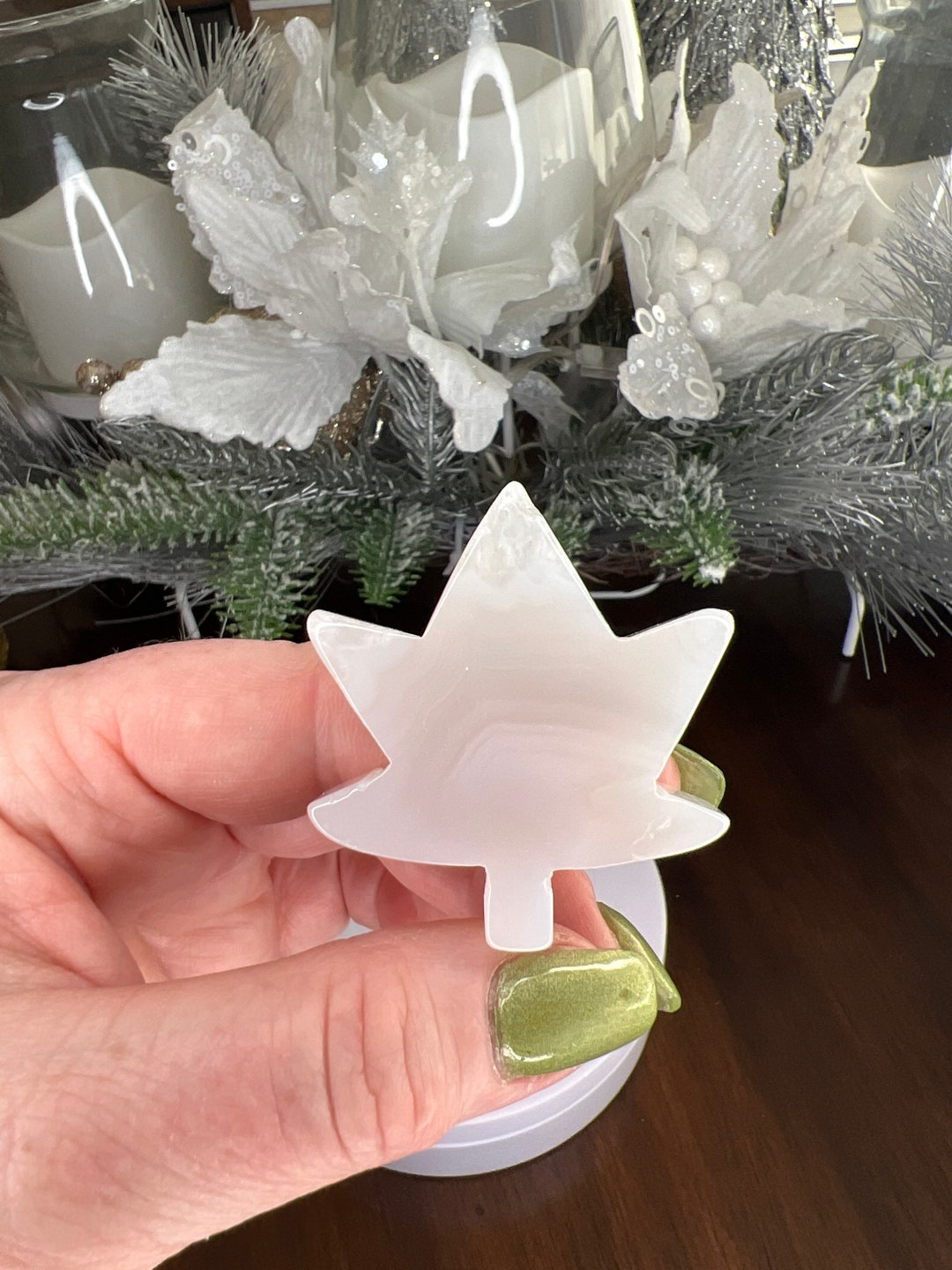 Agate Crystal Maple Leaf Carving in Floating Display Case - Etsy