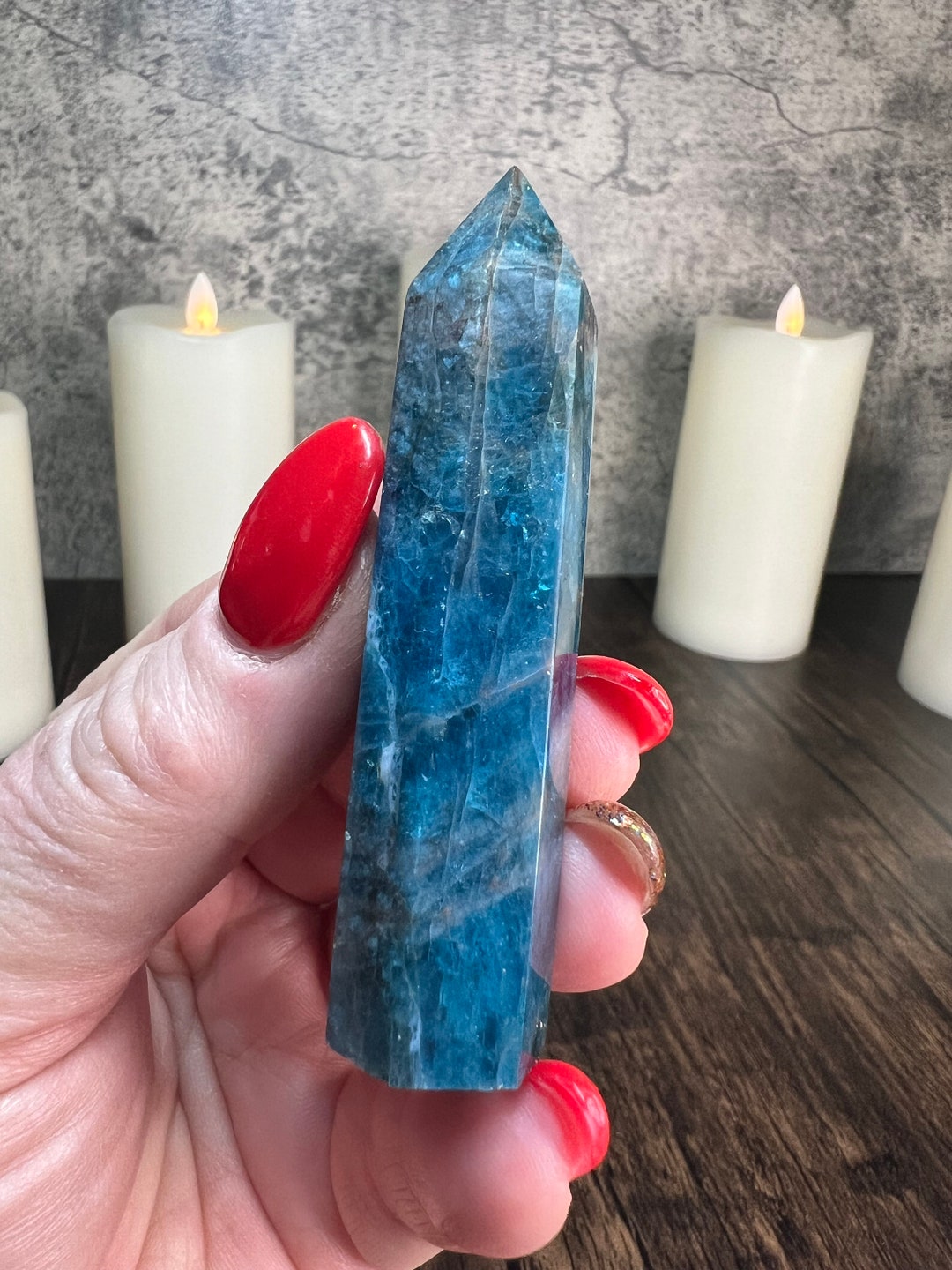 Blue Apatite Crystal Tower - Etsy