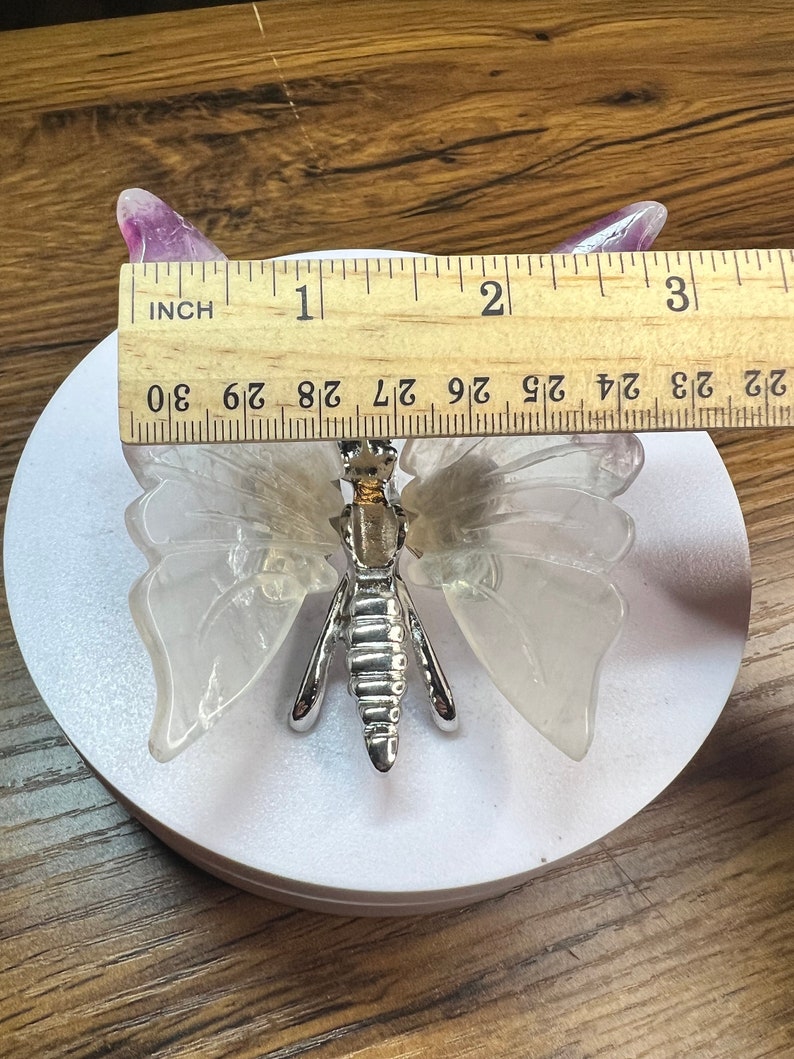 Purple Fluorite Crystal Butterfly Carving on Non Removable Stand - Etsy