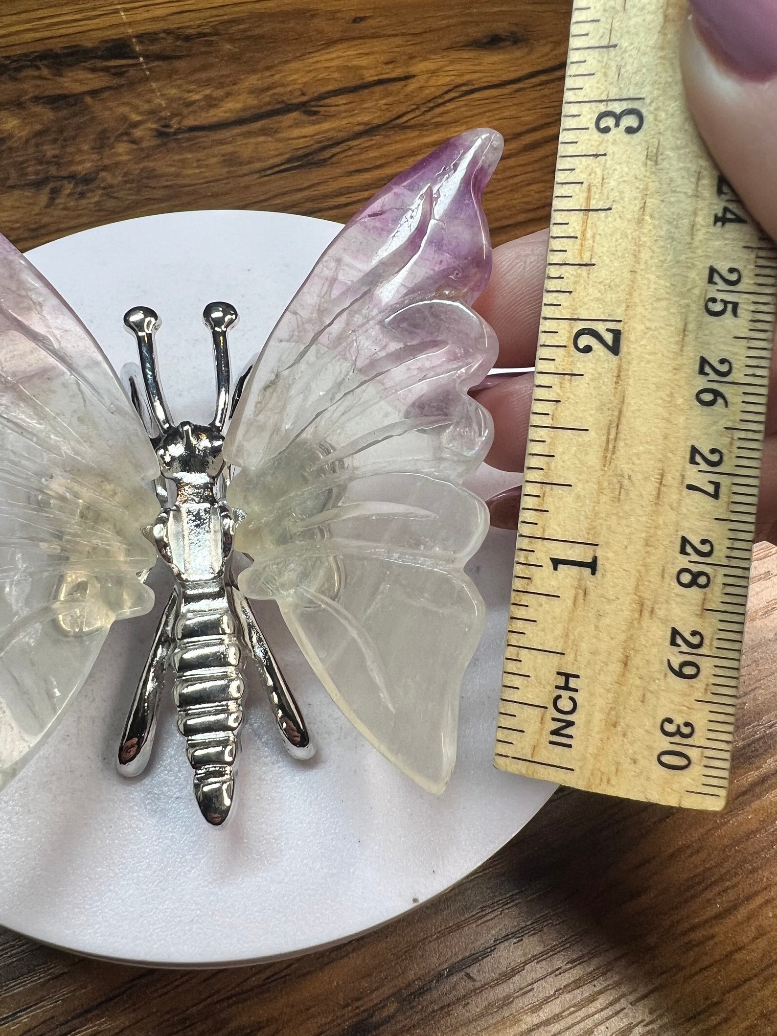 Purple Fluorite Crystal Butterfly Carving on Non Removable Stand - Etsy
