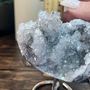 Quartz Geode With Hematite Inclusion Freeform (stand Included) - Etsy