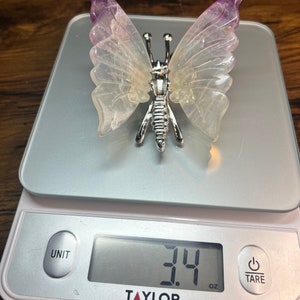 Purple Fluorite Crystal Butterfly Carving on Non Removable Stand - Etsy