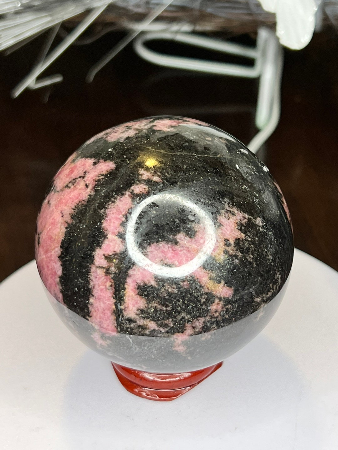 Rhodonite Crystal Sphere Stand Included - Etsy