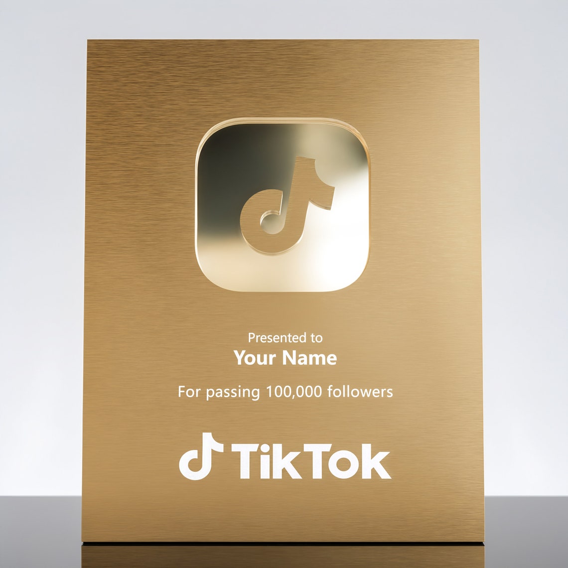 Tik Tok Gold Achievement Award Plaque Customized Social Media - Etsy