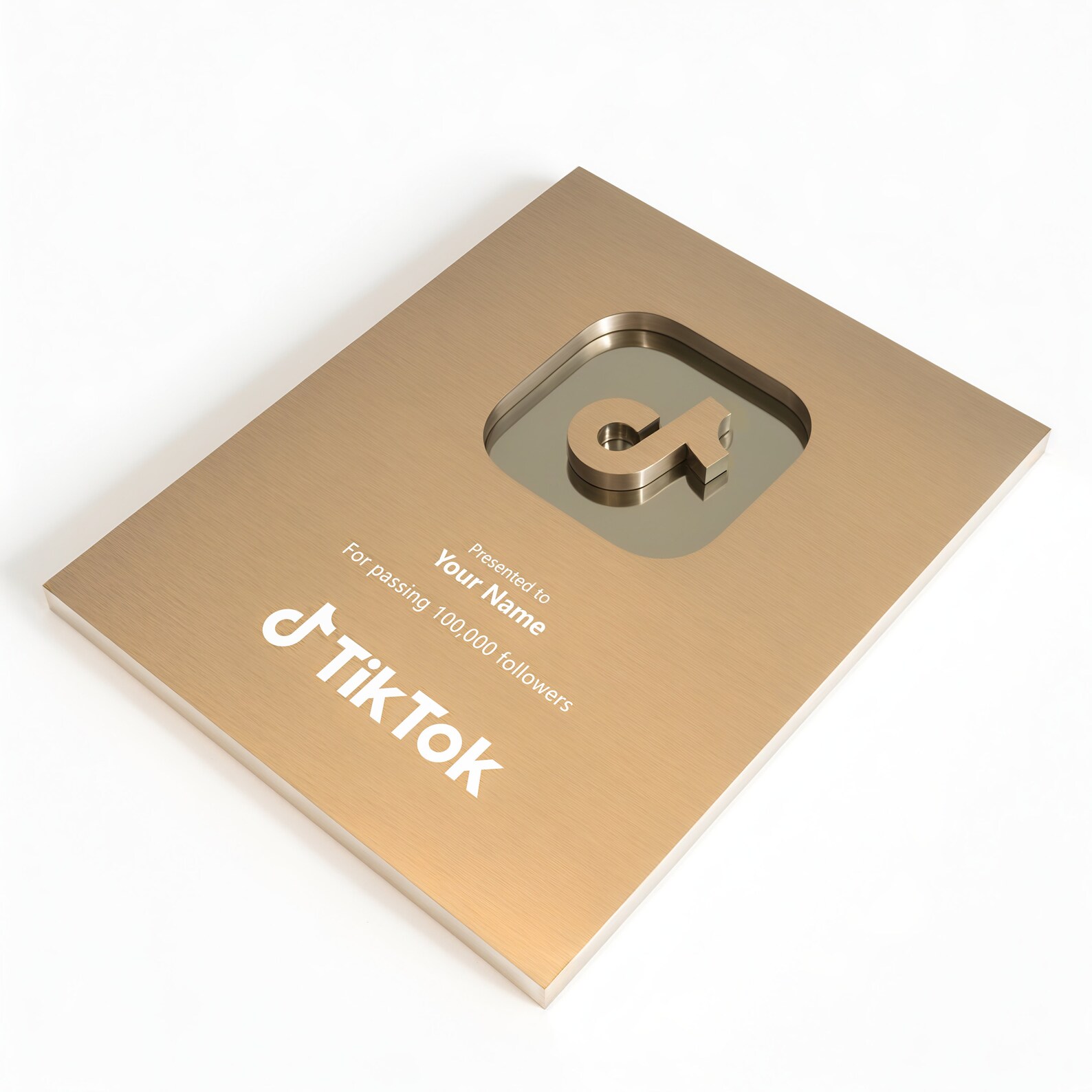 Tik Tok Gold Achievement Award Plaque Customized Social Media - Etsy