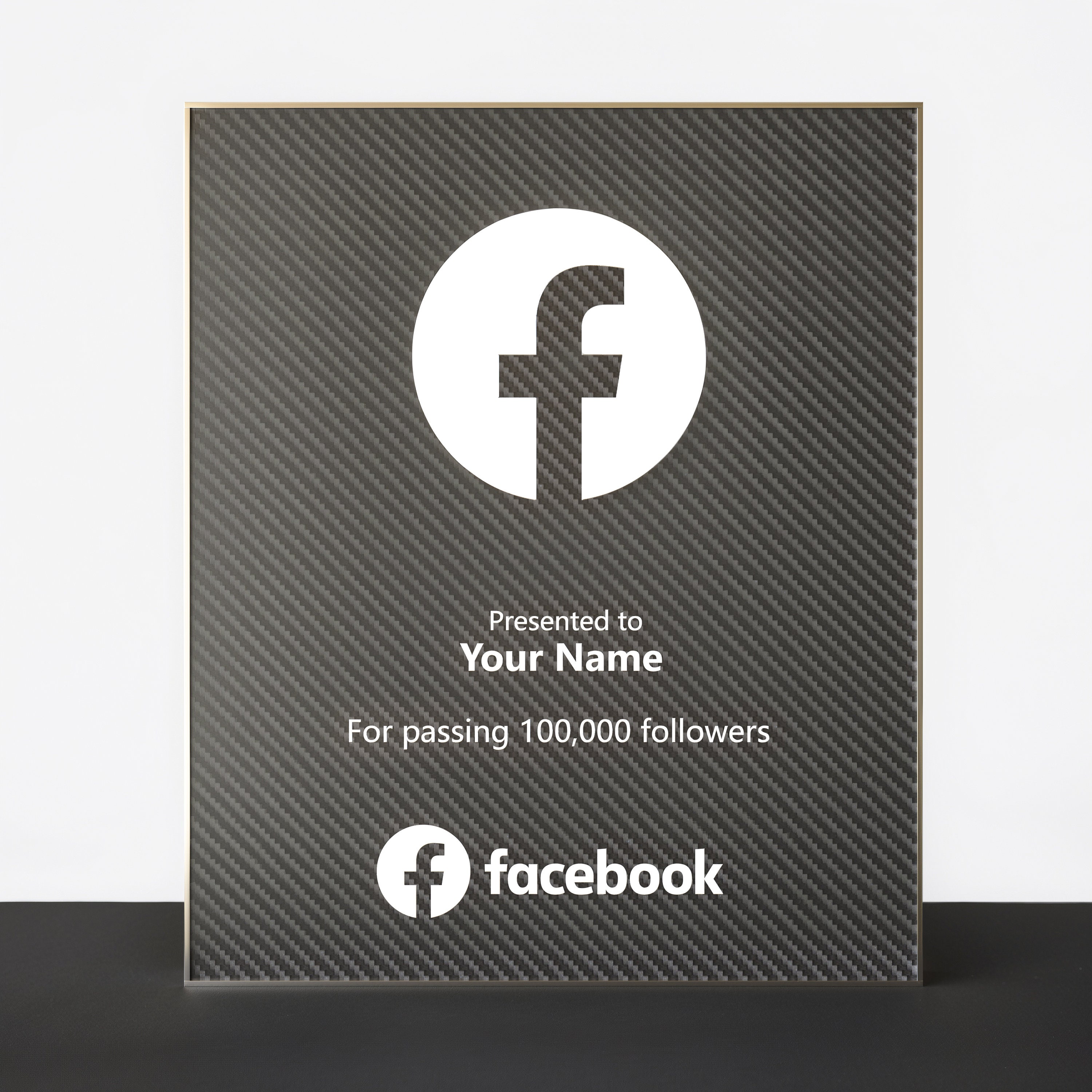 Facebook Carbon Fiber Foil Award Plaque Personalized Social Media ...