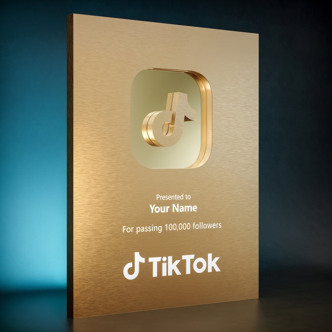 Tik Tok Gold Achievement Award Plaque Customized Social Media - Etsy