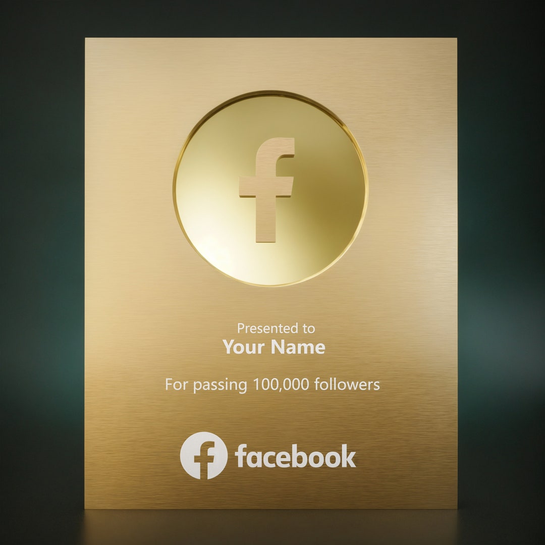 Personalized Facebook Gold Award Plaque: Social Media Achievement ...