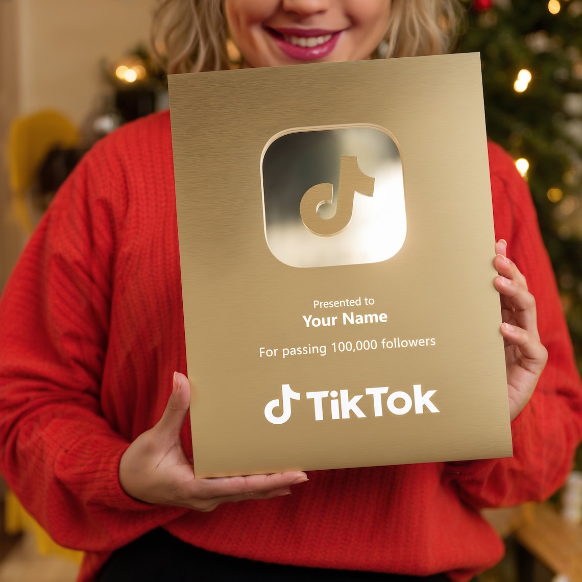 Tik Tok Gold Achievement Award Plaque Customized Social Media - Etsy