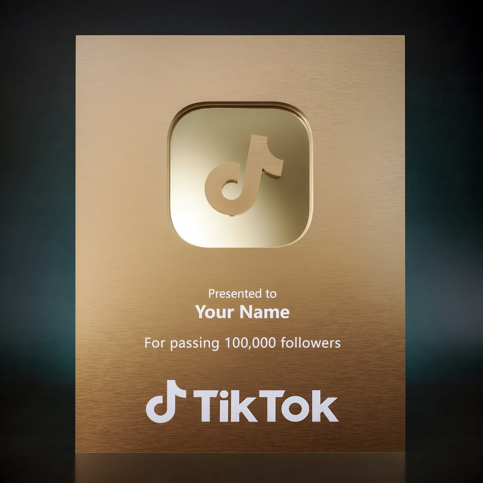 Tik Tok Gold Achievement Award Plaque Customized Social Media - Etsy