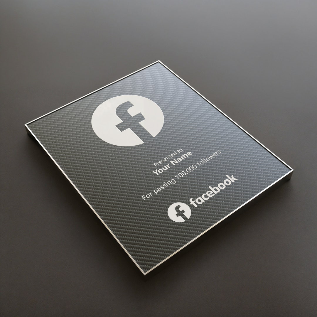 Facebook Carbon Fiber Foil Award Plaque Personalized Social Media ...