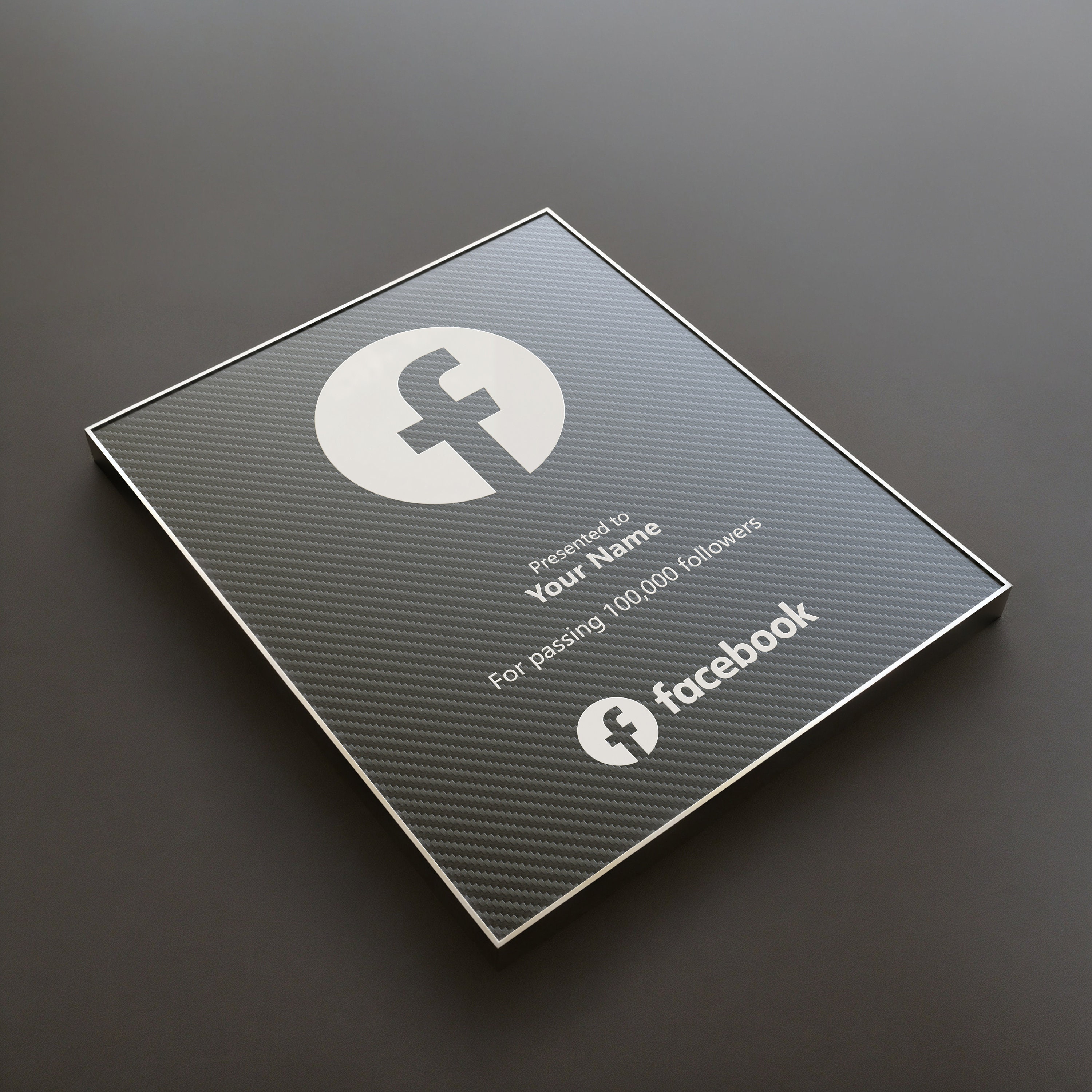 Facebook Carbon Fiber Foil Award Plaque Personalized Social Media ...