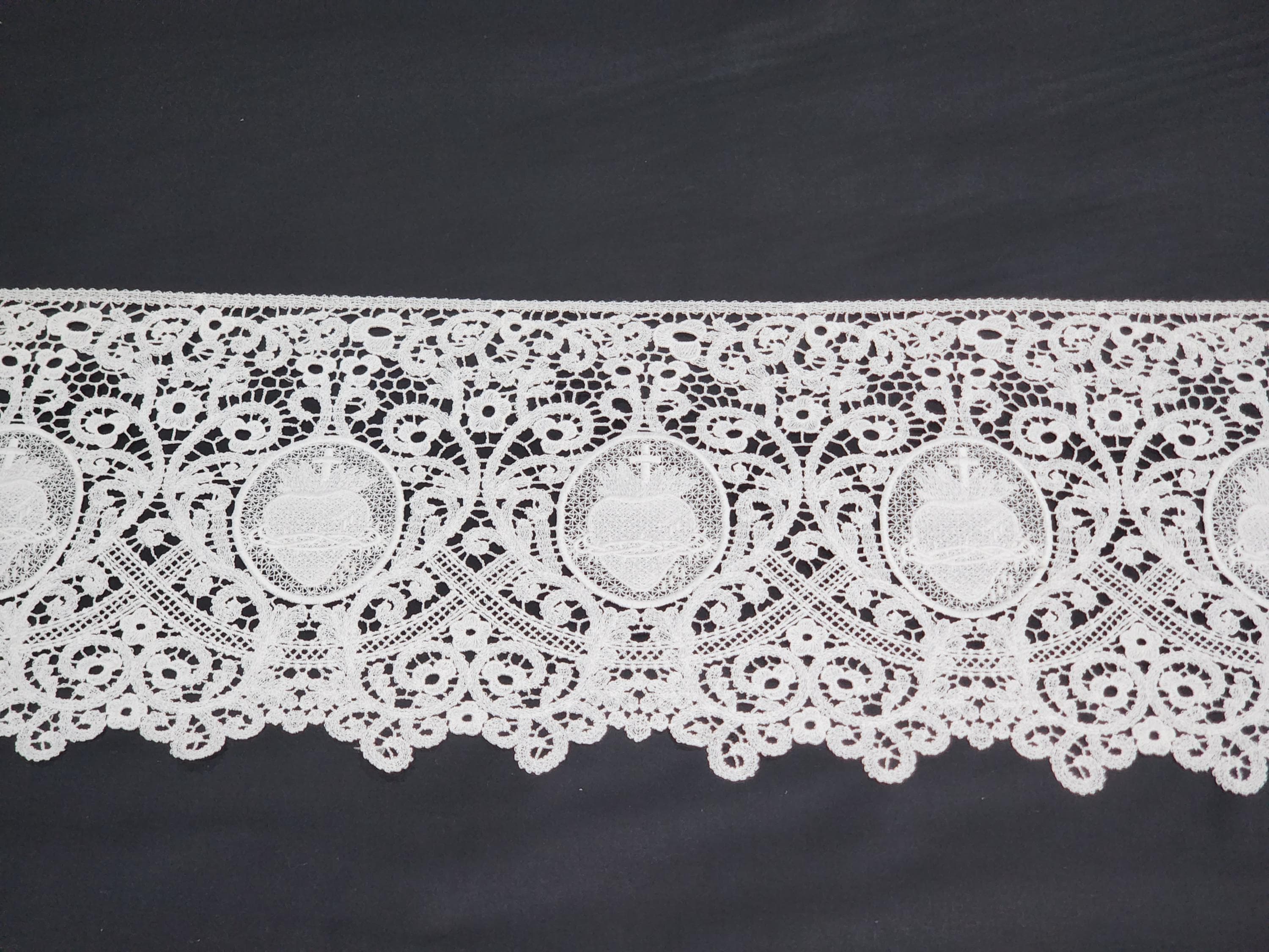 Merletto With Sacred Heart of Jesus Cotton Liturgical Lace (11") - Etsy