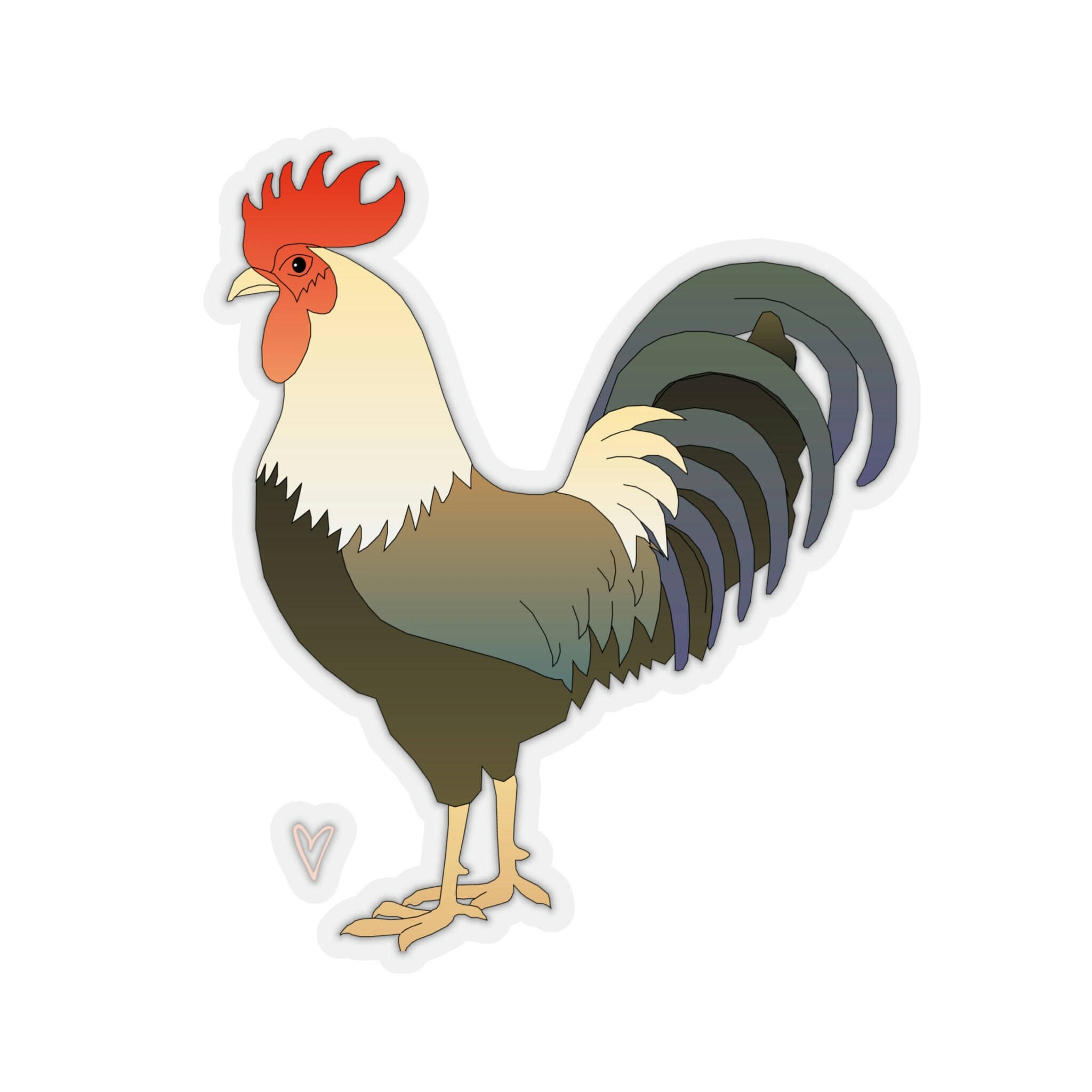 Colorful Rooster Hen Chicken Sticker for Notebooks, Scrapbooking ...
