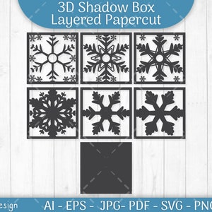 Snowflake 3D Shadow Box Layered Papercut | SVG - Etsy