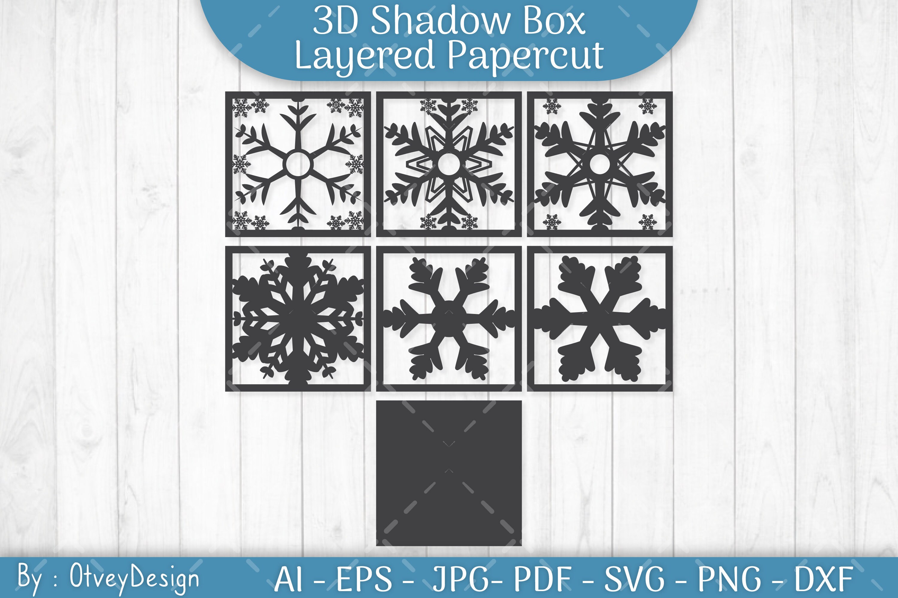 Snowflake 3D Shadow Box Layered Papercut | SVG - Etsy