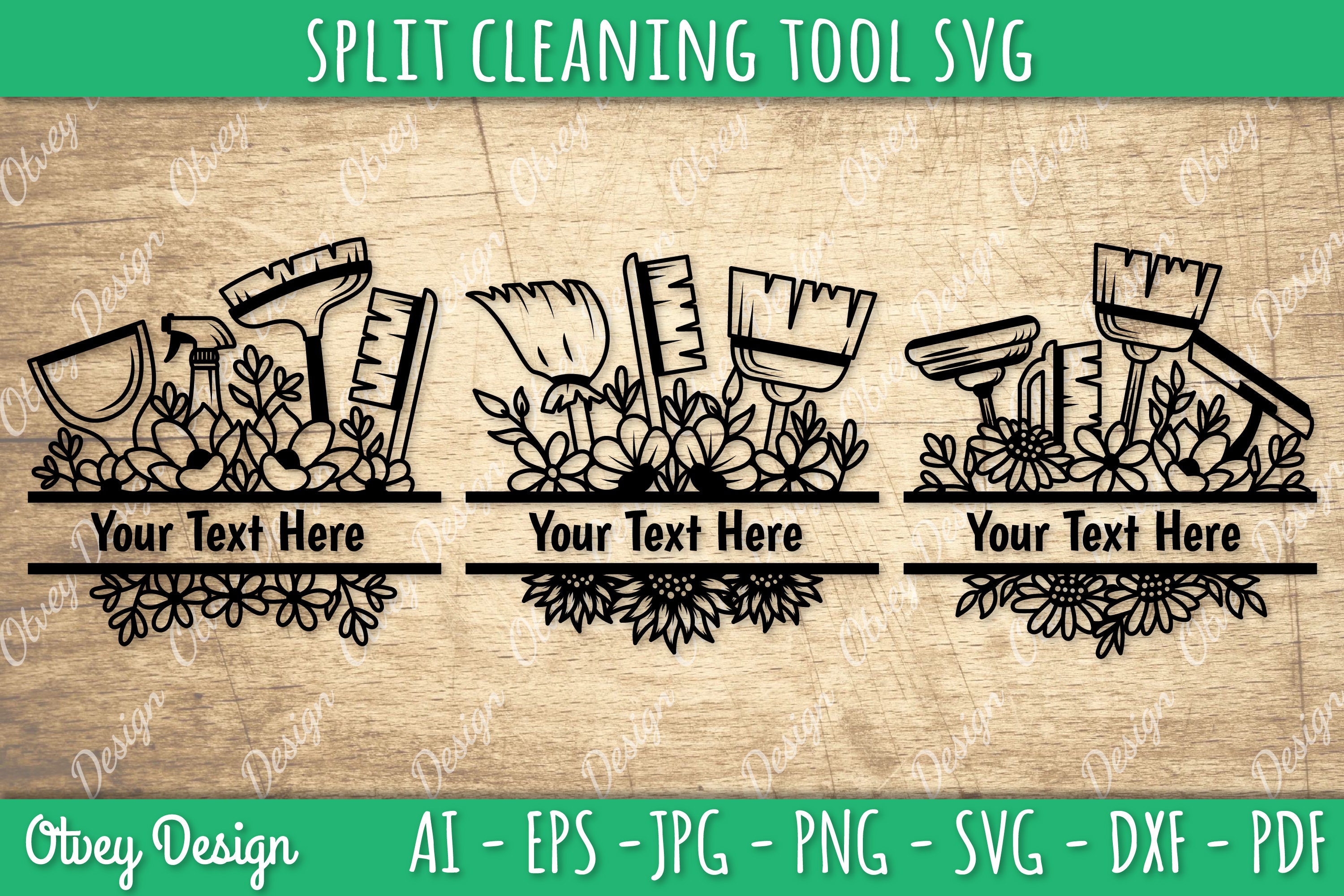 Split Monogram Cleaning Tool SVG BUNDLE - Etsy