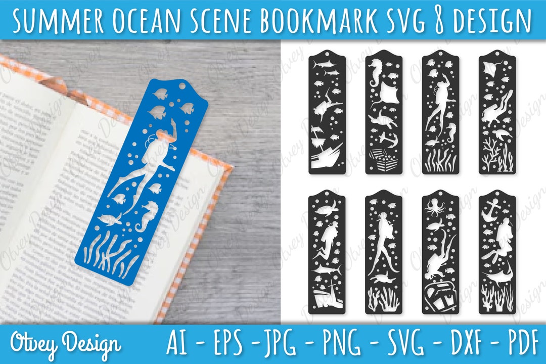 Ocean Scuba Bookmark SVG: Summer Papercut Scene (digital Download) - Etsy