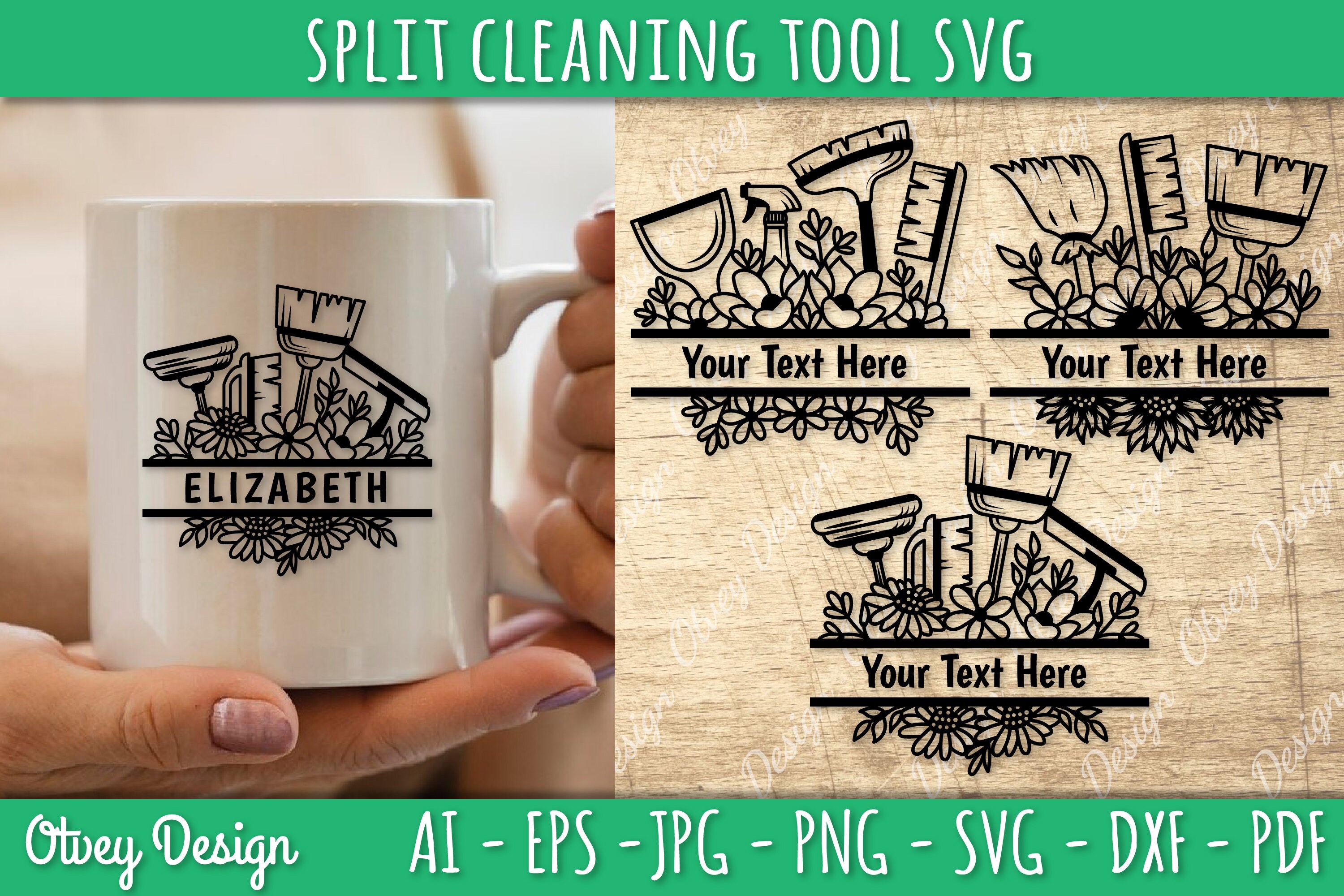 Split Monogram Cleaning Tool SVG BUNDLE - Etsy
