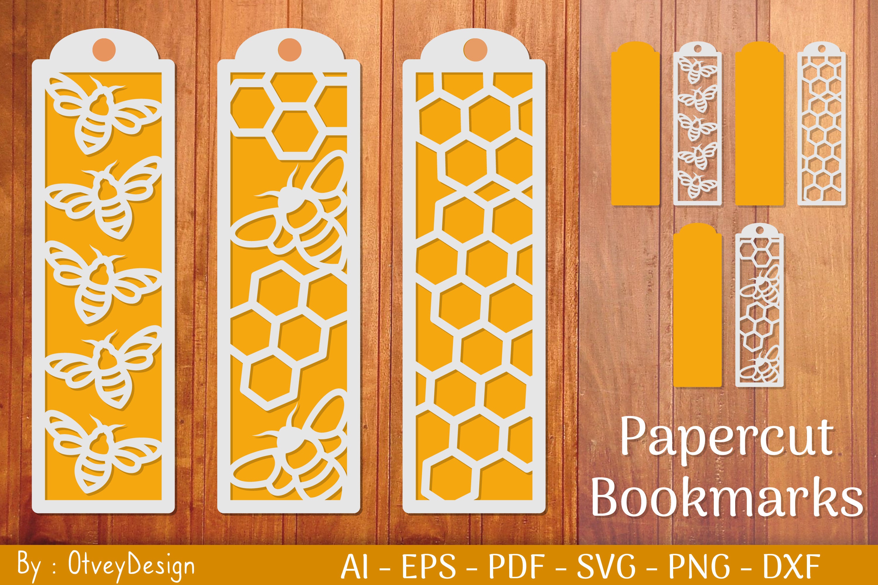 Bee Bookmarks Paper Cut Bookmark Honey Cricut - Etsy