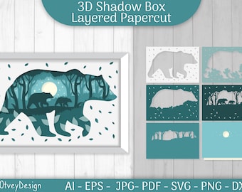 Tropical Beach Sunset 3D Shadow Box LAYERED PAPERCUT - Etsy