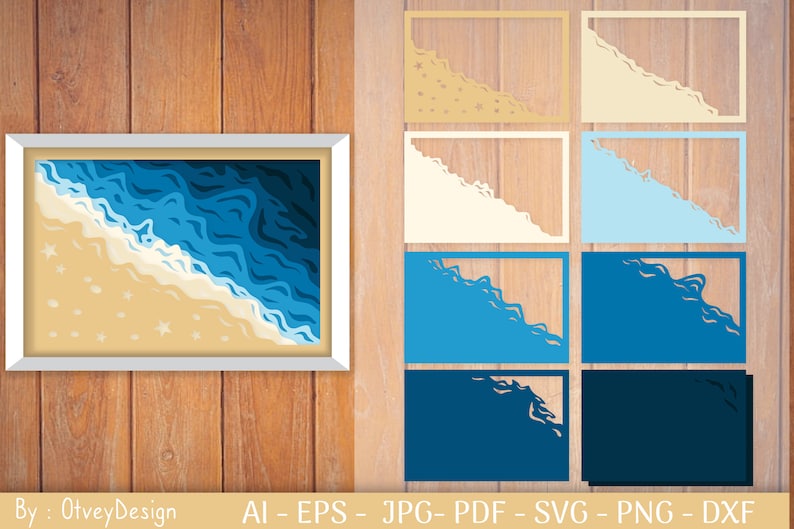 Ocean Shadow Box SVG for Cricut - Etsy