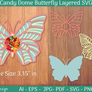 Candy Dome Butterfly Layered SVG - Etsy