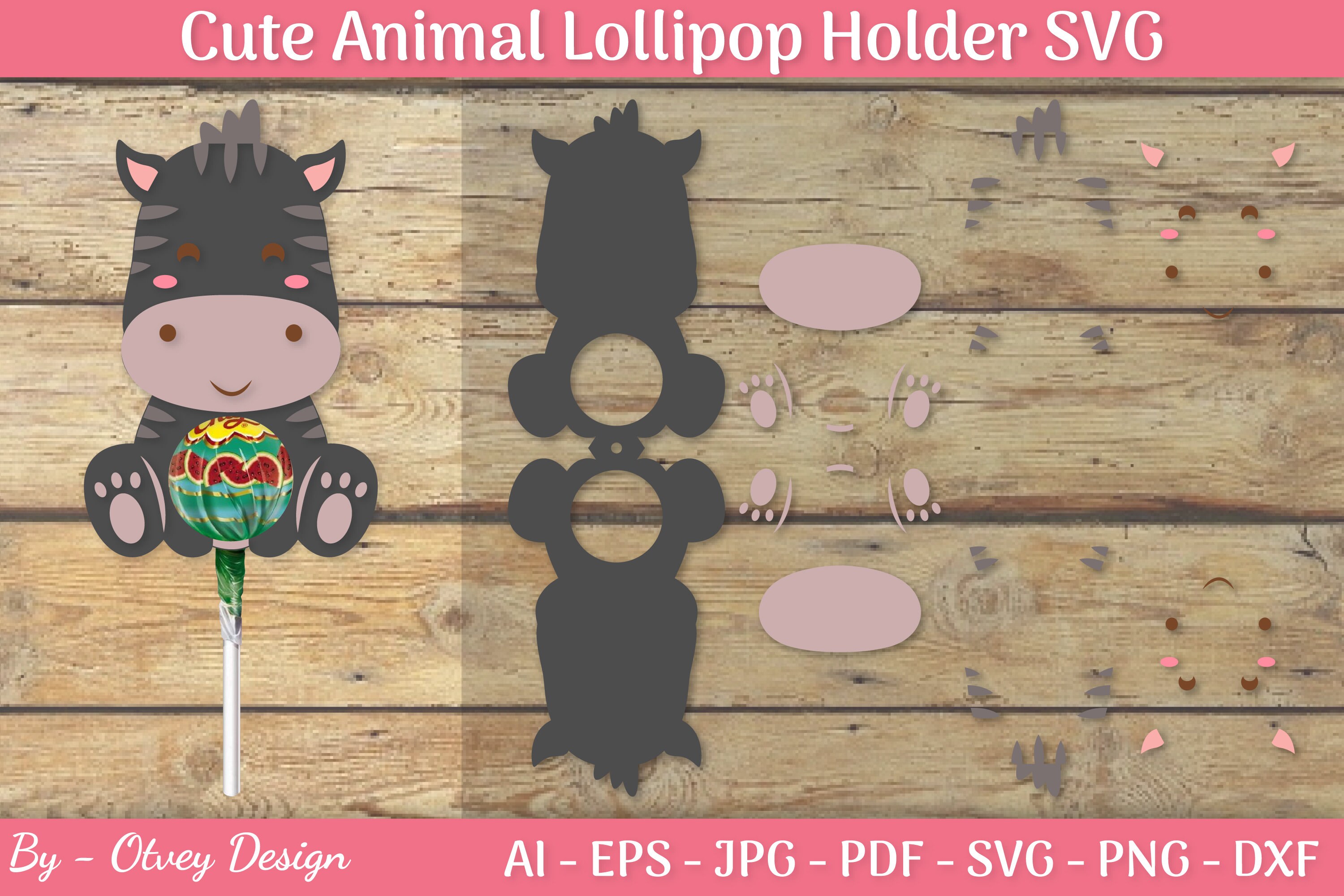 Cute Animals Lollipop Holder SVG - Etsy