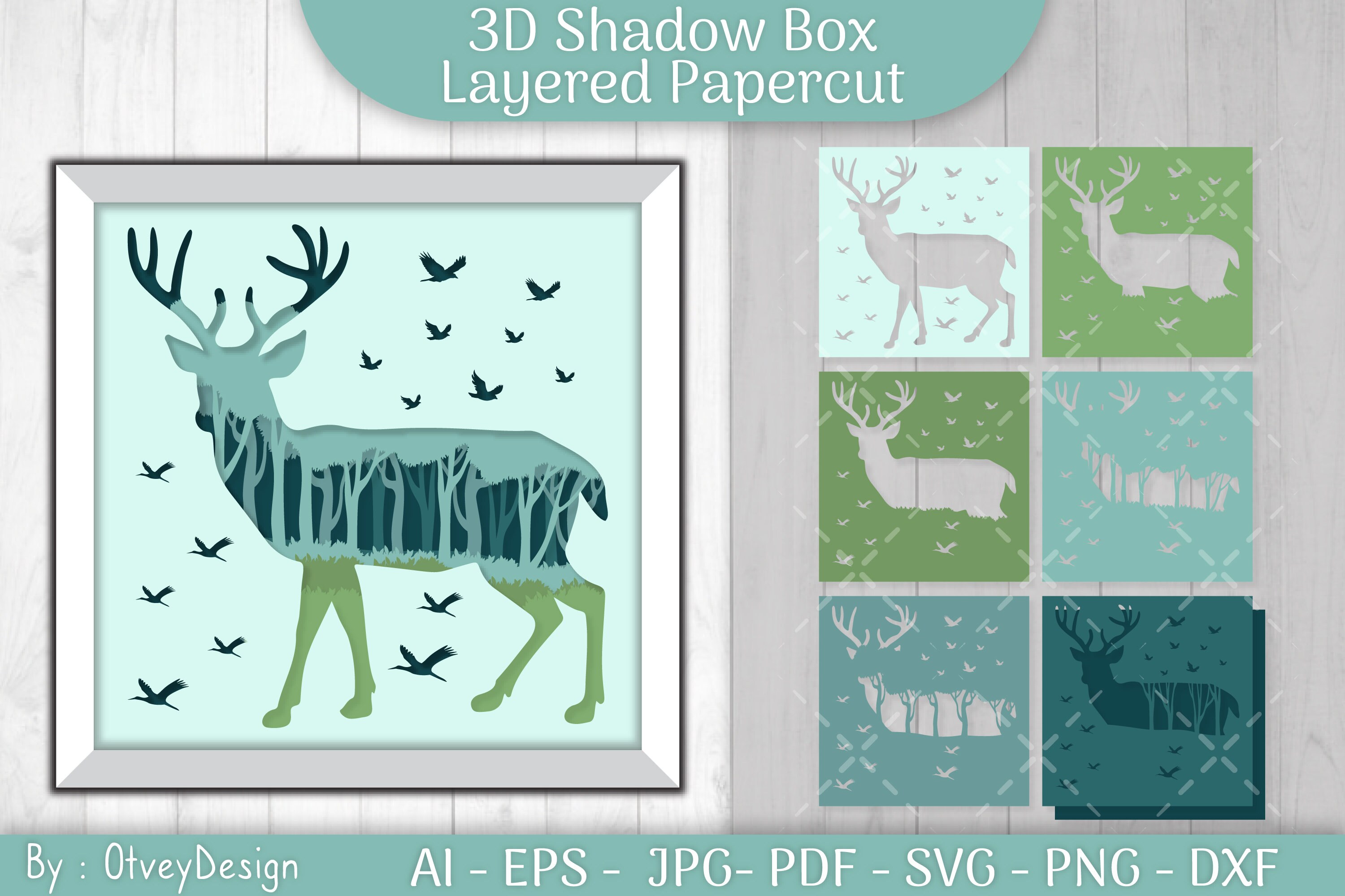 Head Deer Shadow Box Layered Papercut - Etsy
