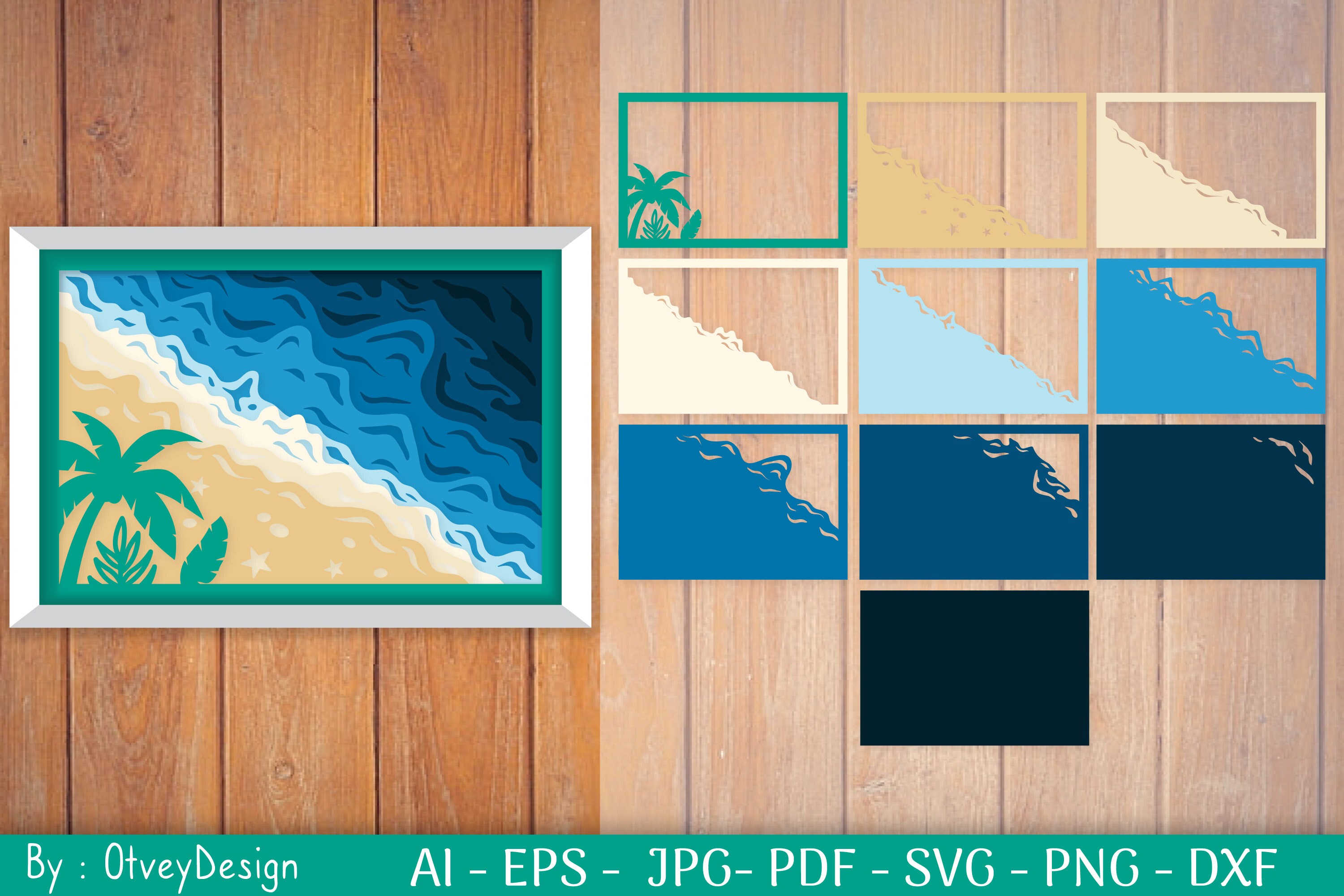Ocean Shadow Box SVG for Cricut - Etsy
