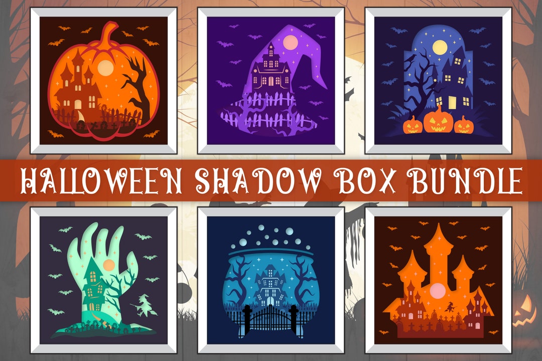 3D Halloween Scene Inside Shadow Box BUNDLES - Etsy