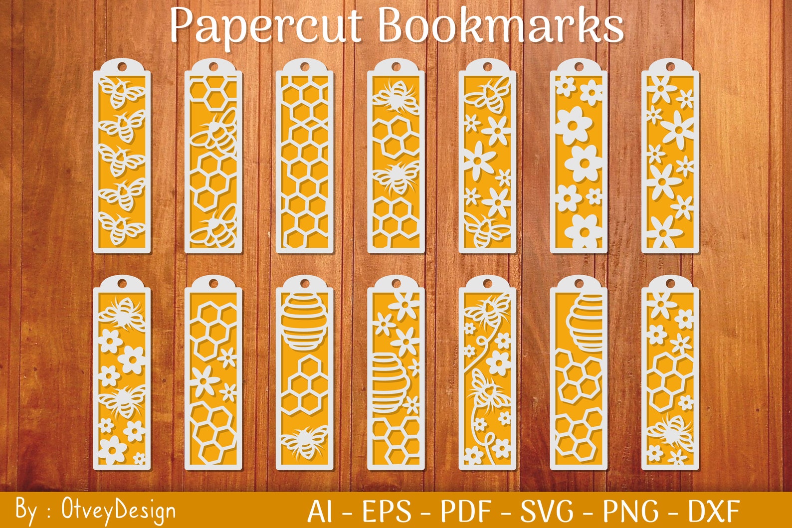 Bee Bookmarks Paper Cut | Bookmark Honey Cricut - Etsy