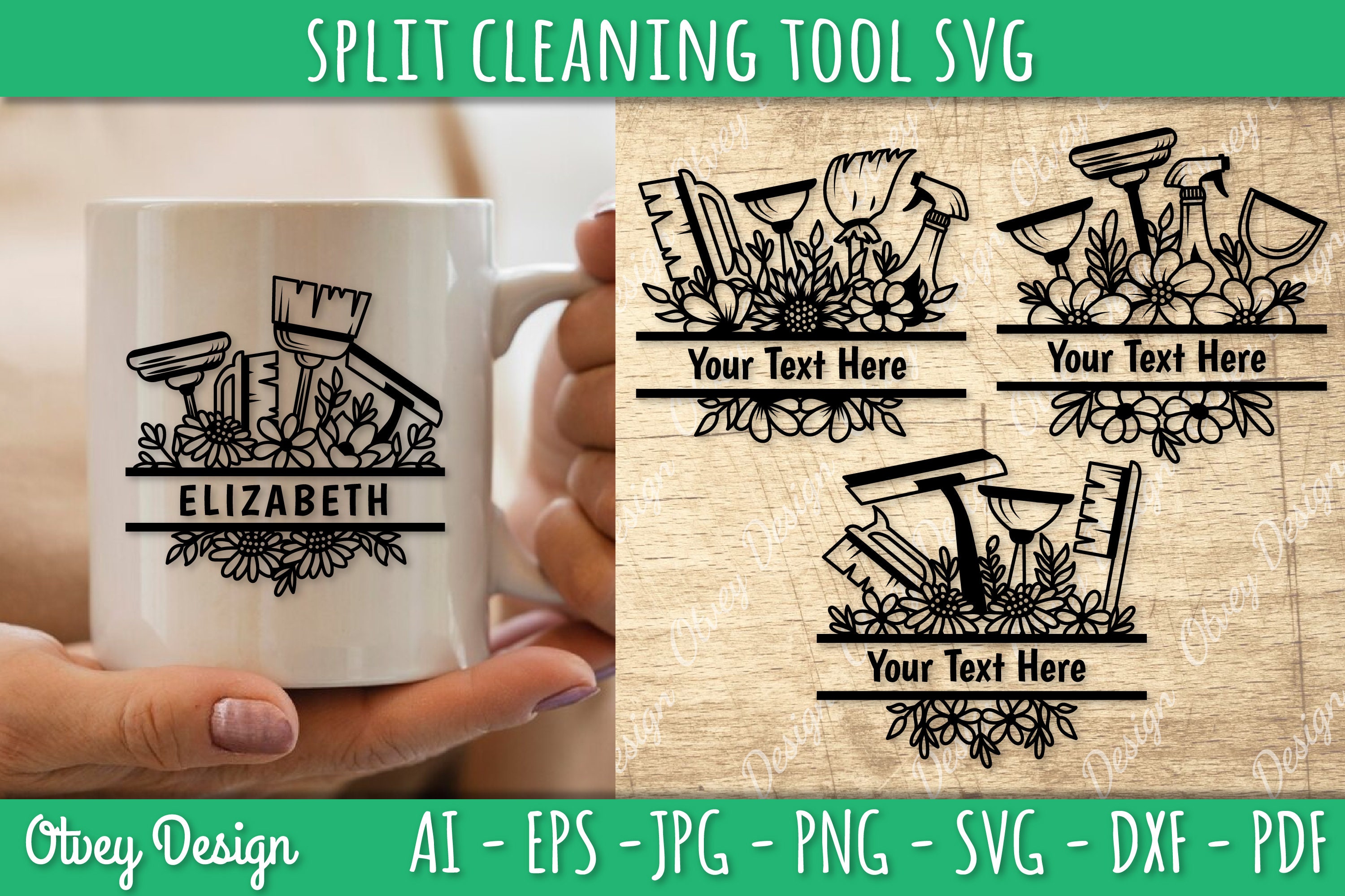 Split Monogram Cleaning Tool SVG BUNDLE - Etsy