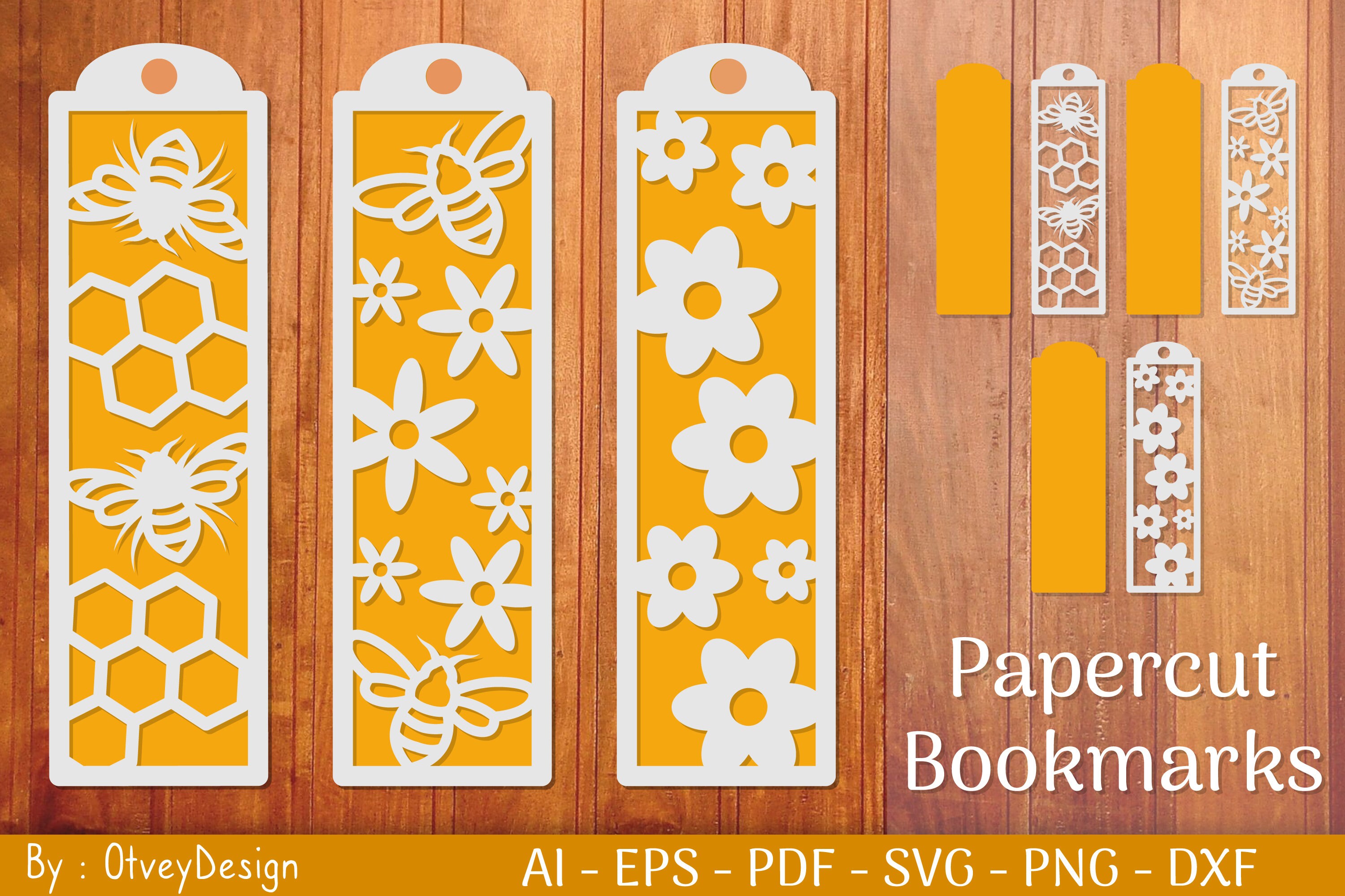 Bee Bookmarks Paper Cut Bookmark Honey Cricut - Etsy