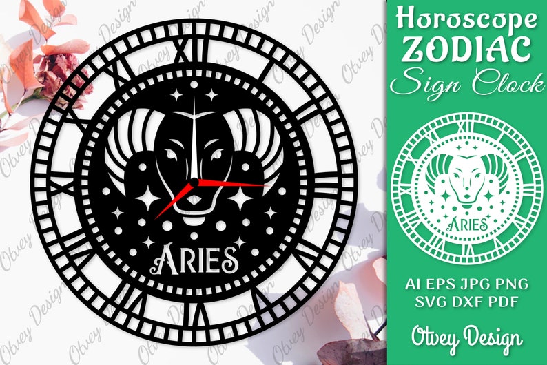 Horoscope Zodiac Sign SVG Clock Template BUNDLE - Etsy
