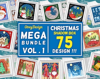 Mega Bundle 3D Shadow Box Layered Christmas | 75 Design - Etsy