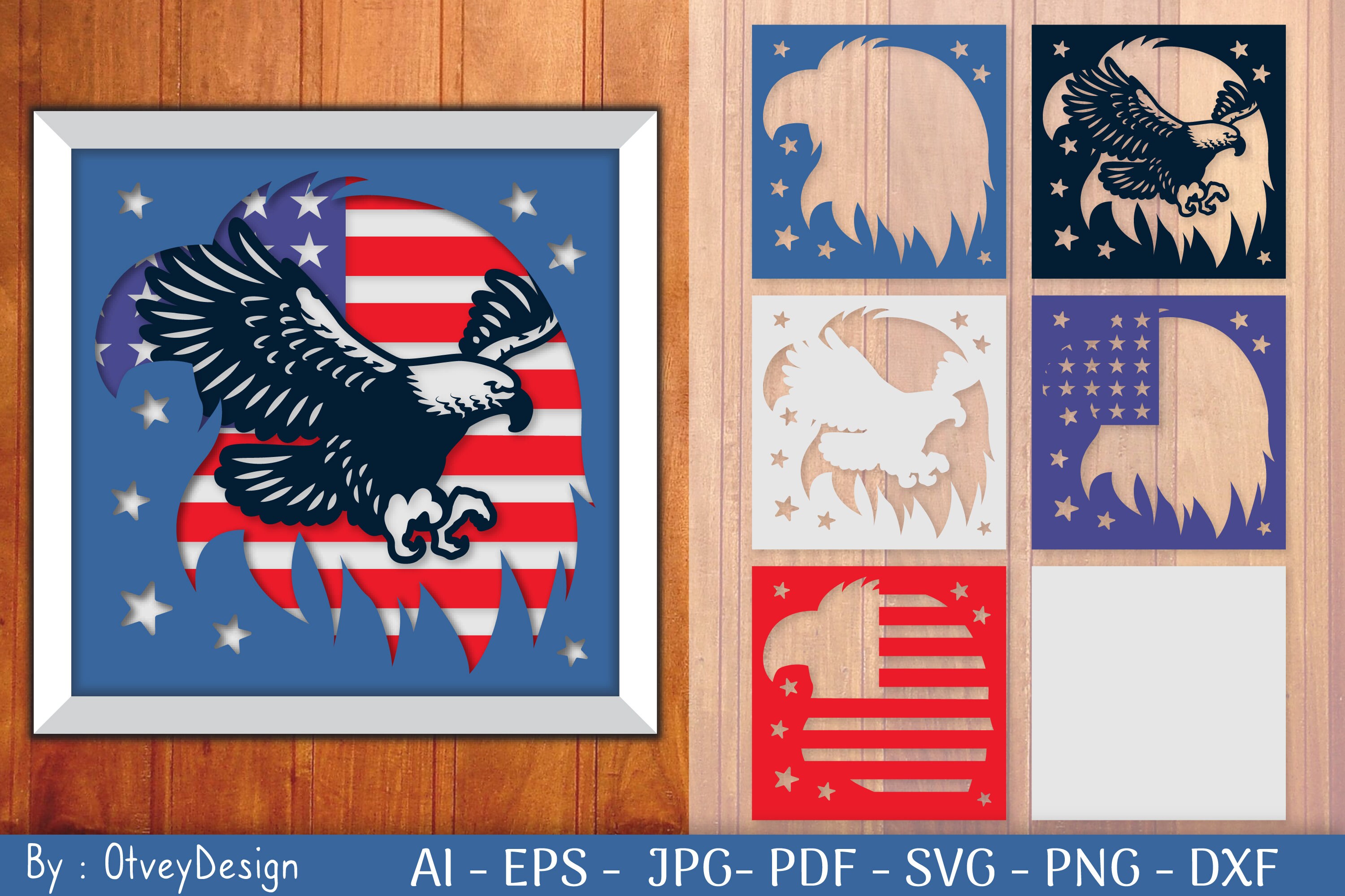 Patriotic USA Shadow Box Layered Papercut | Bundles 6 Design - Etsy