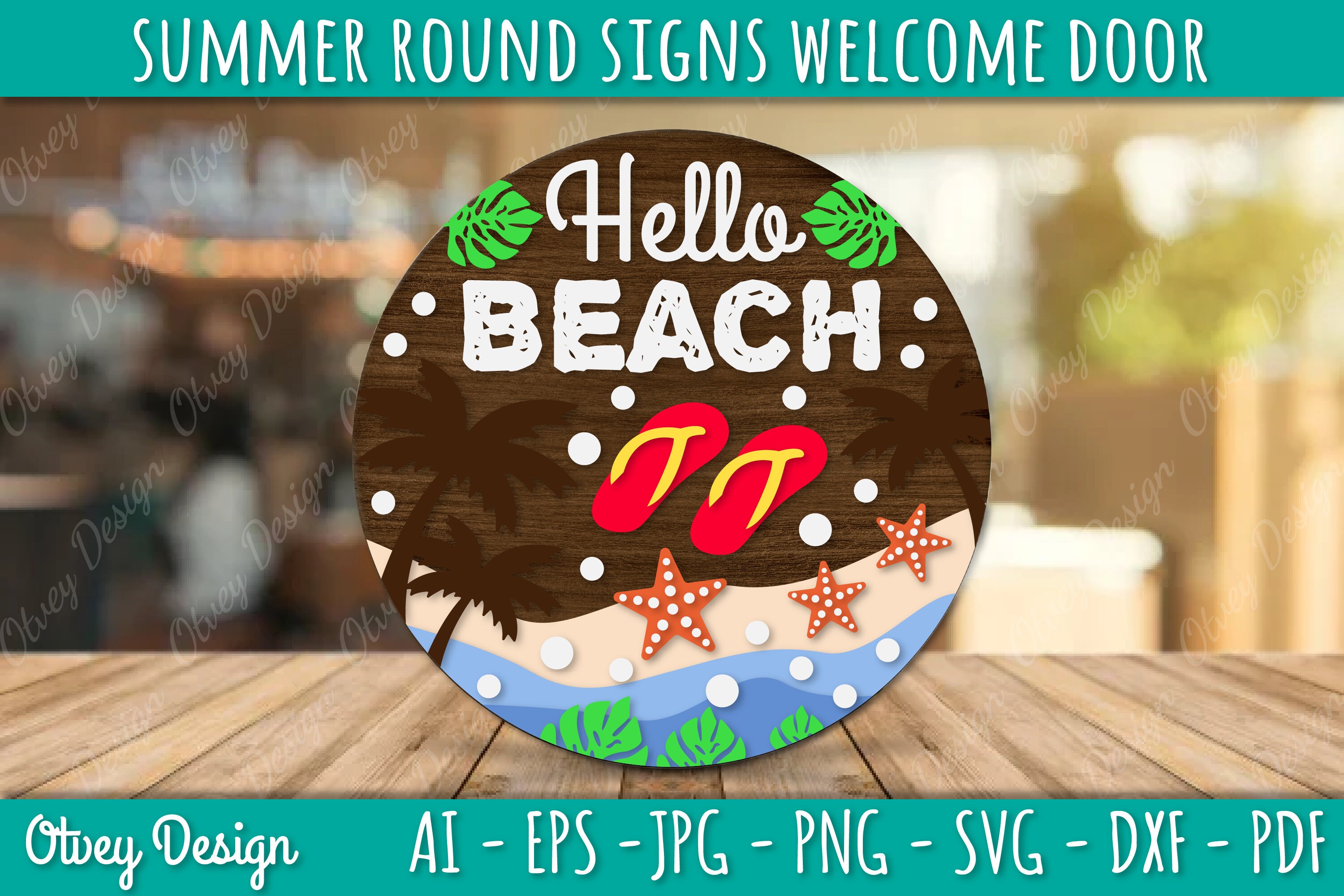Summer Welcome Door Hangers SVG Summer Round Signs SVG - Etsy