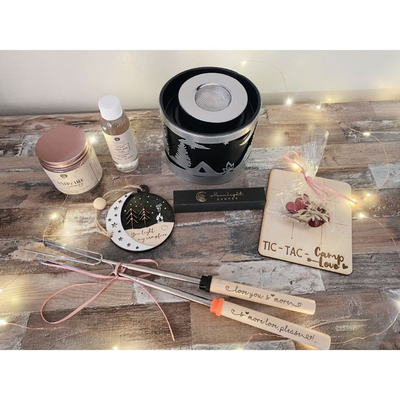 Valentines S'mores Date Kit, Marshmallow Skewers, Mini Fire Pit, Date ...