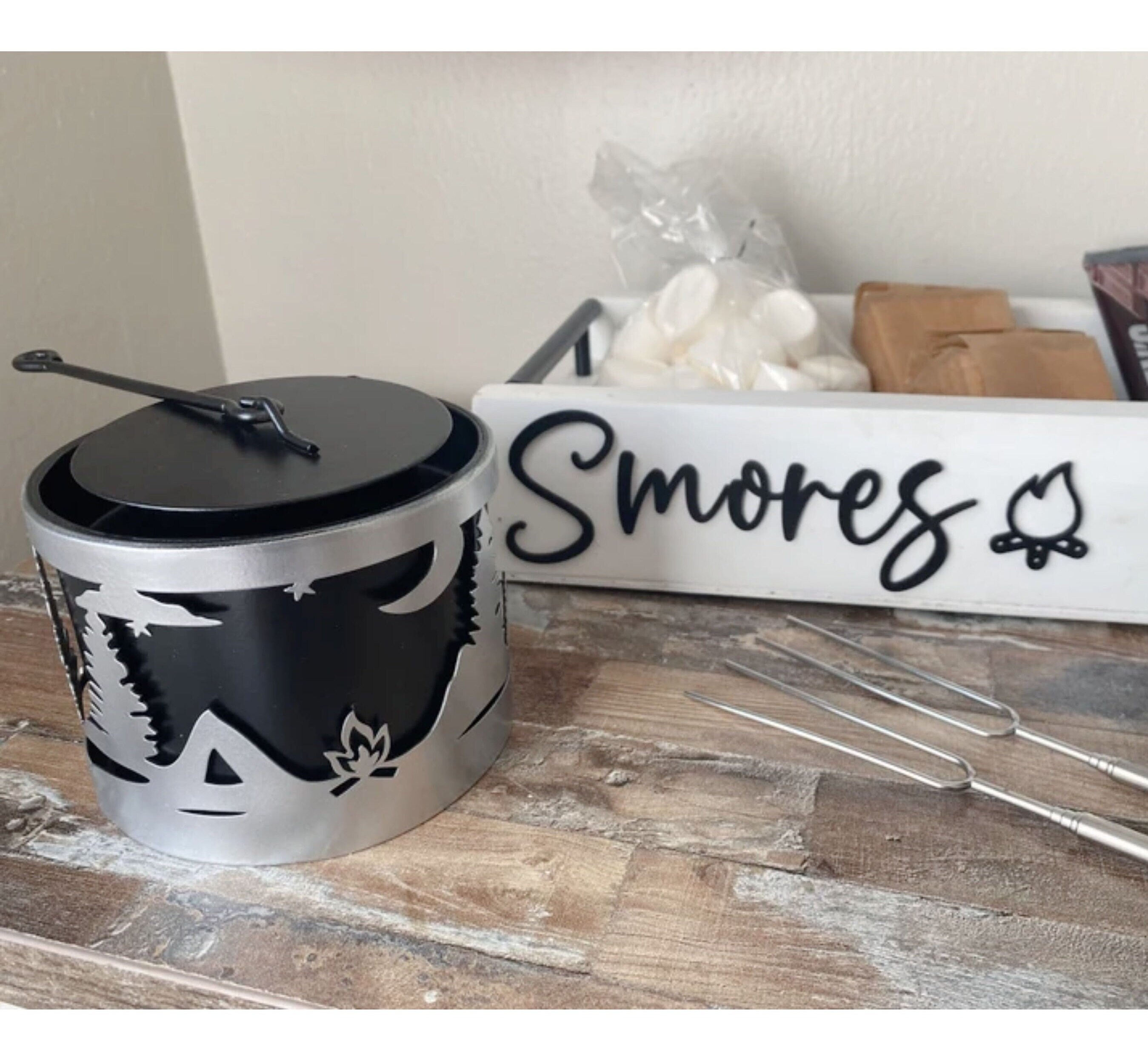 Ultimate Smores Kit With Wood Tray, Smores Station for Camping or ...