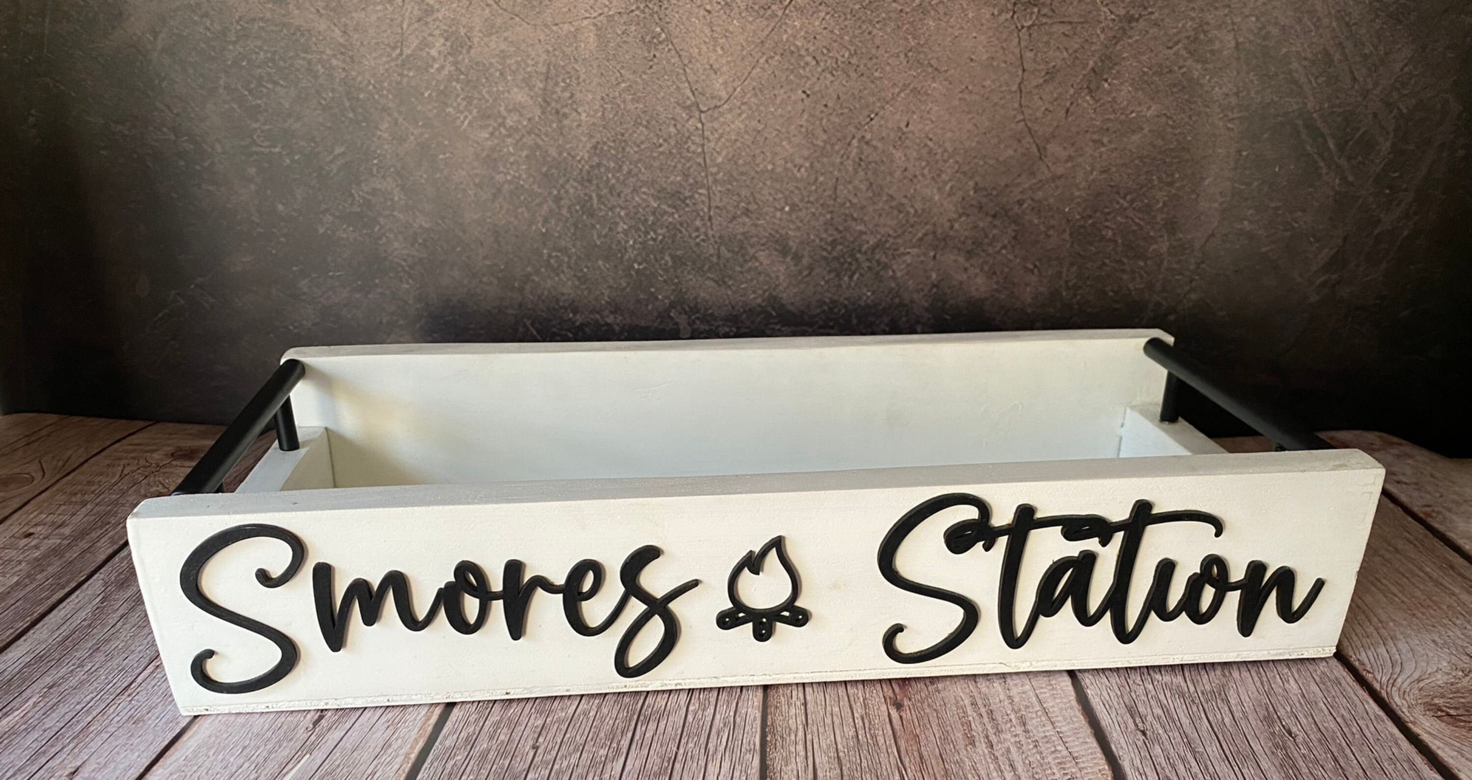 Smores Station Wooden Tray for Smores Indoor and Outdoor Fun Gift for ...