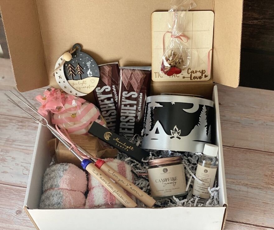 Valentines S'mores Date Kit, Marshmallow Skewers, Mini Fire Pit, Date ...